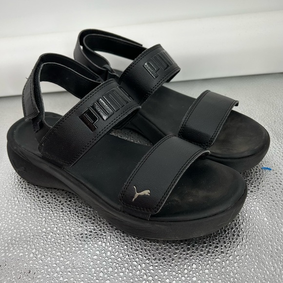 Puma | Shoes | Puma Black Lily Adjustable Sling Back Sandals | Poshmark